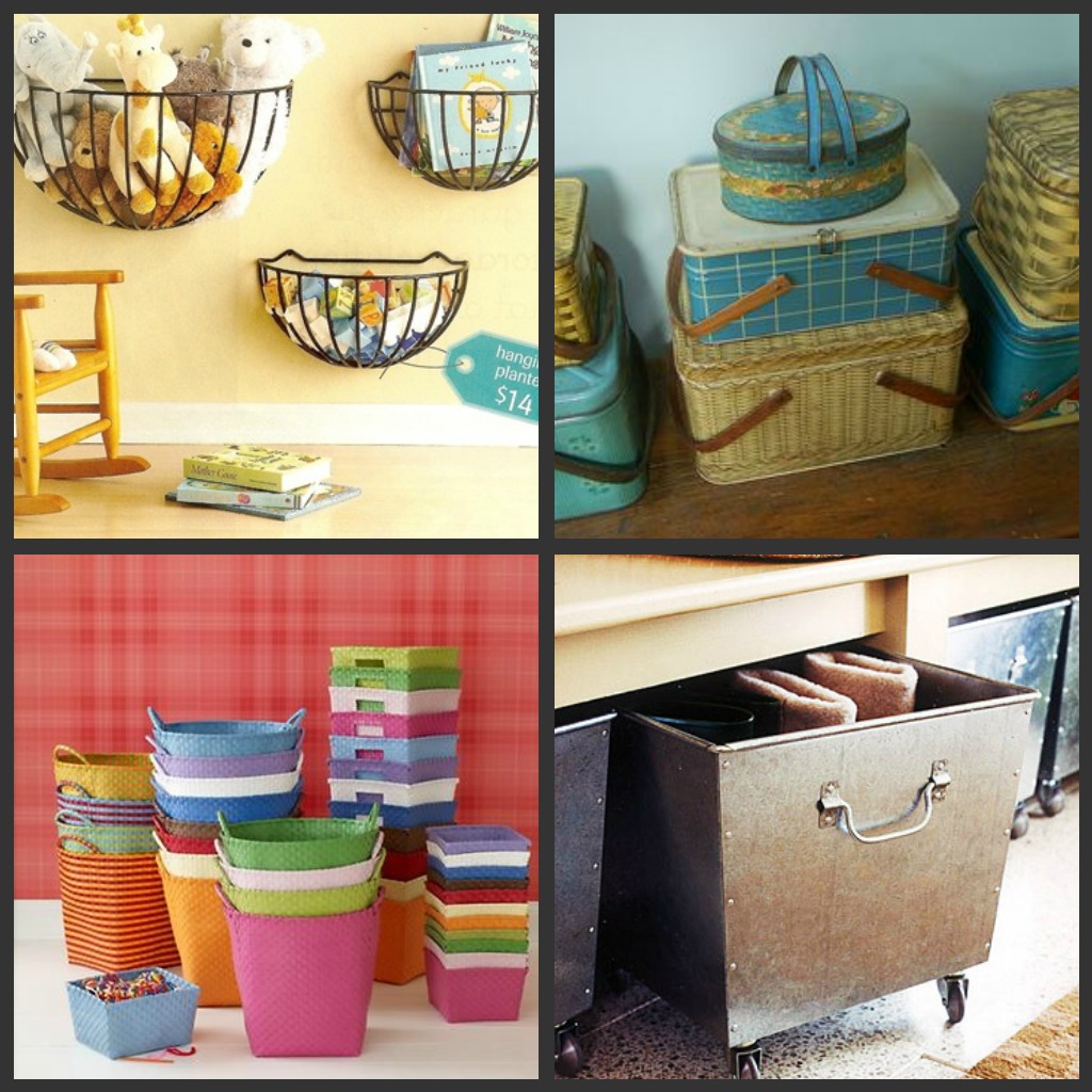 baskets and bins collage - Organize and Decorate Everything