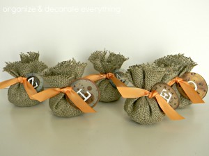 Day 7- Burlap Bag Place Cards - Organize and Decorate Everything