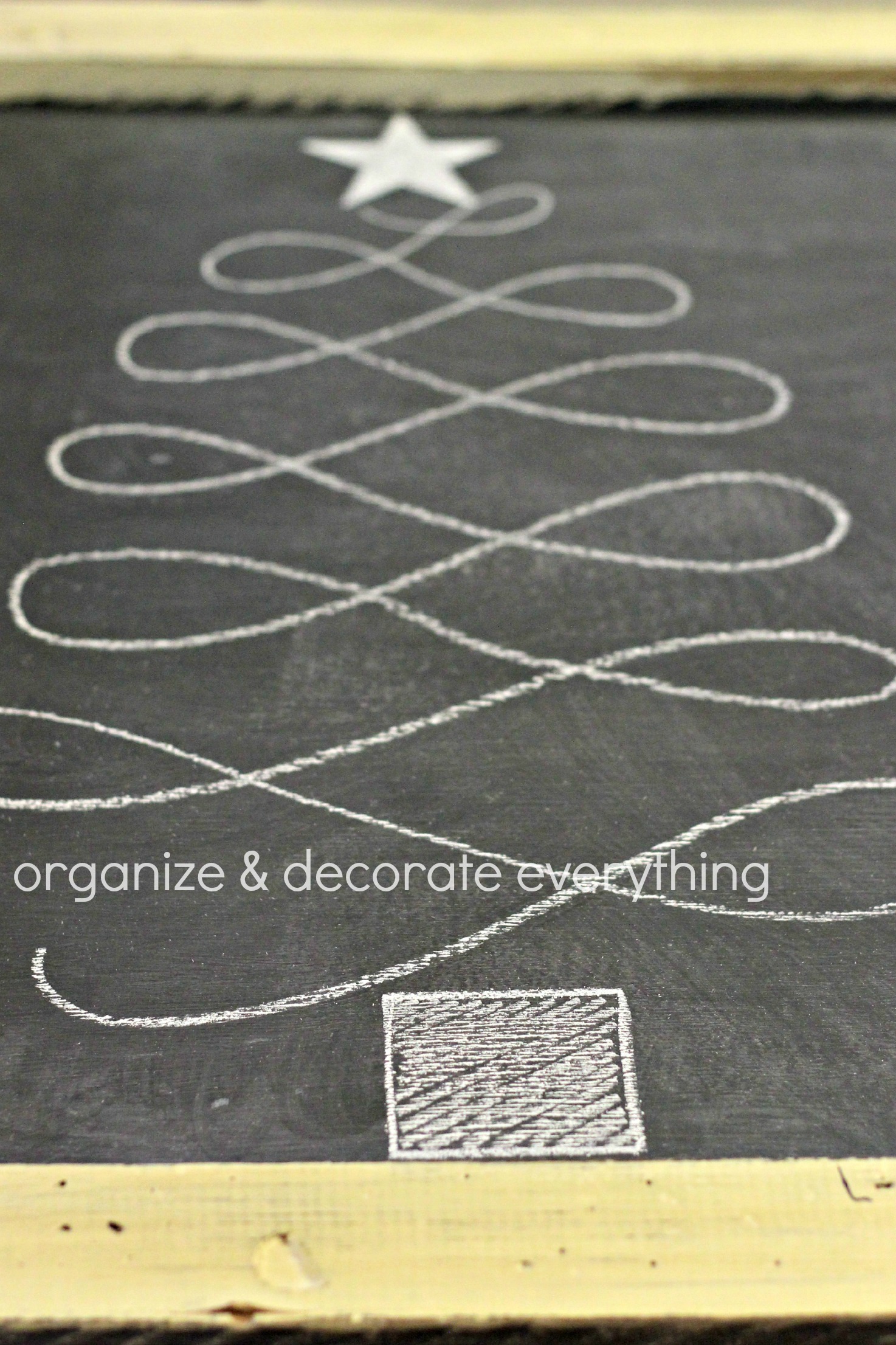 Christmas Tree Chalk Board Art - Organize and Decorate Everything