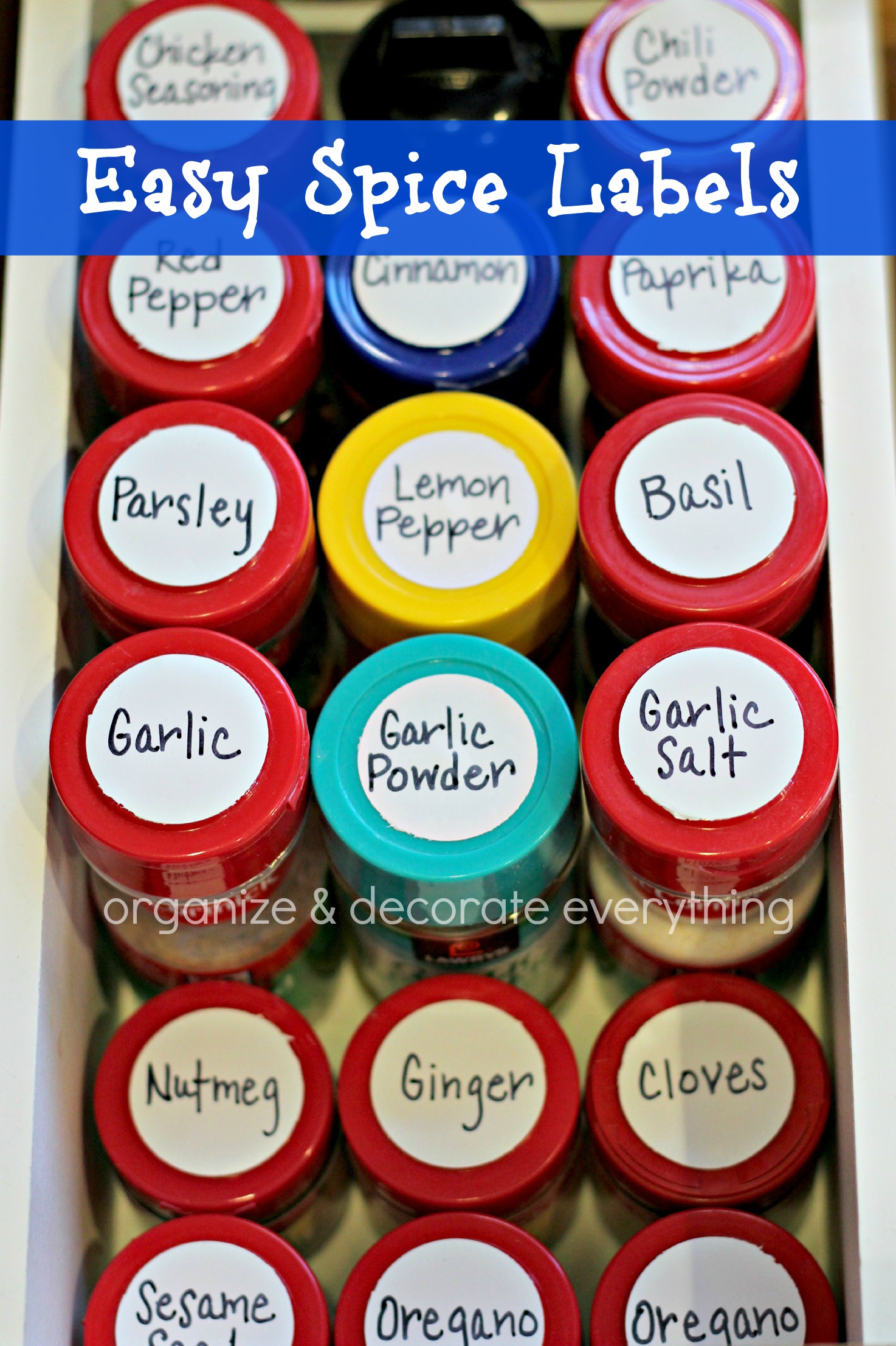 Easy Spice Labels - Organize and Decorate Everything