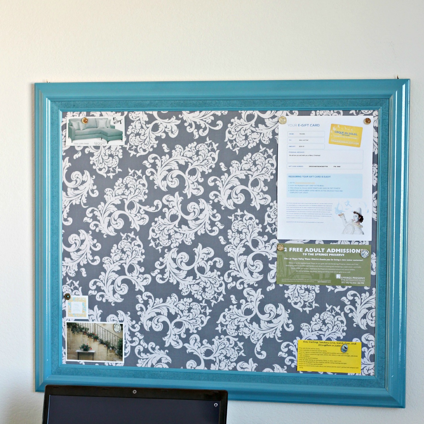 Fabric Covered Cork Board - Organize and Decorate Everything