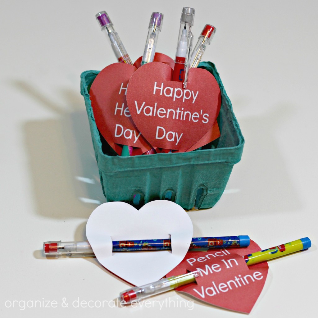 Pencil Valentine with free Heart Printables - Organize and Decorate ...