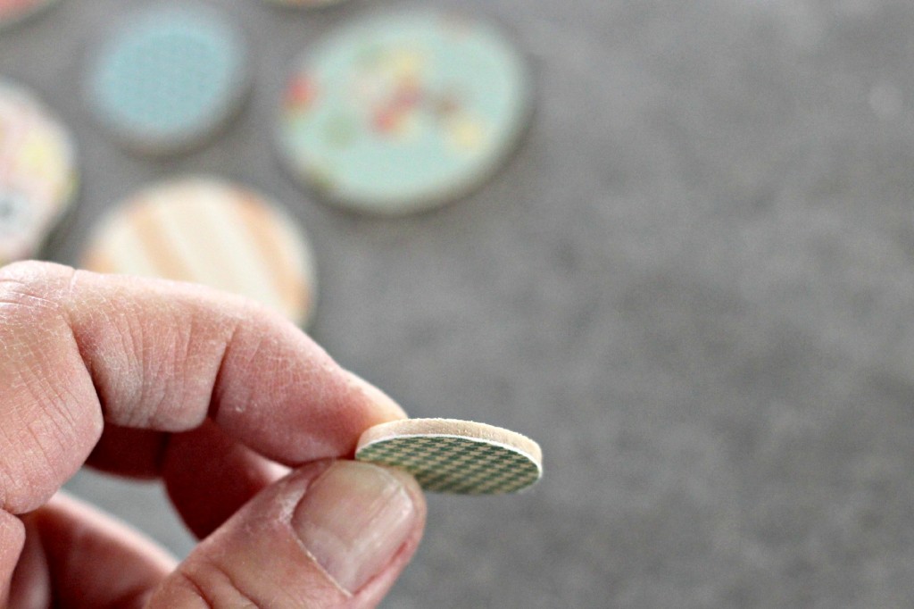Wood Disc Magnets using Scrapbook Paper - Organize and Decorate Everything