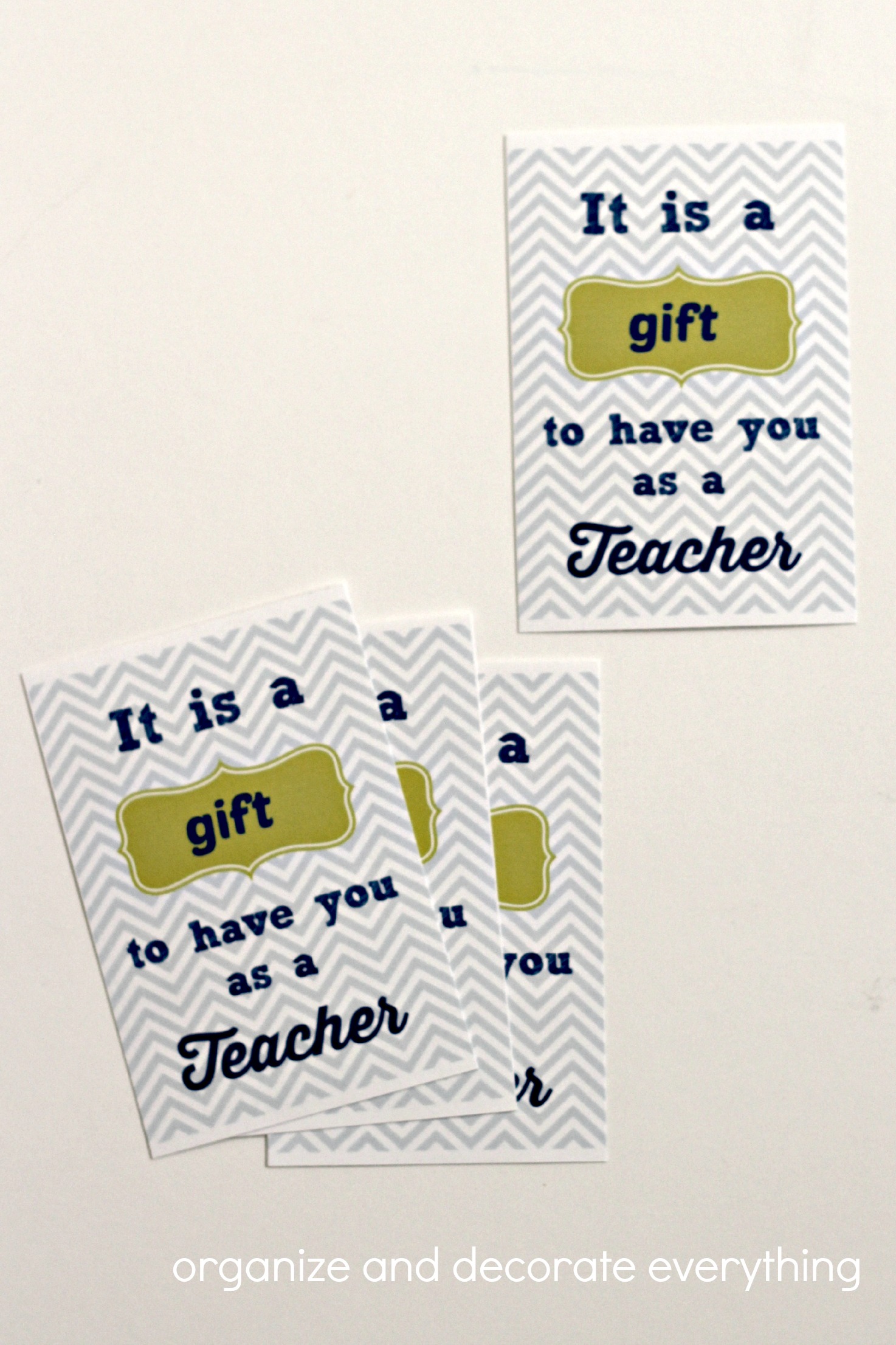 Teacher Appreciation Printable and Gift Card Idea - Organize and ...