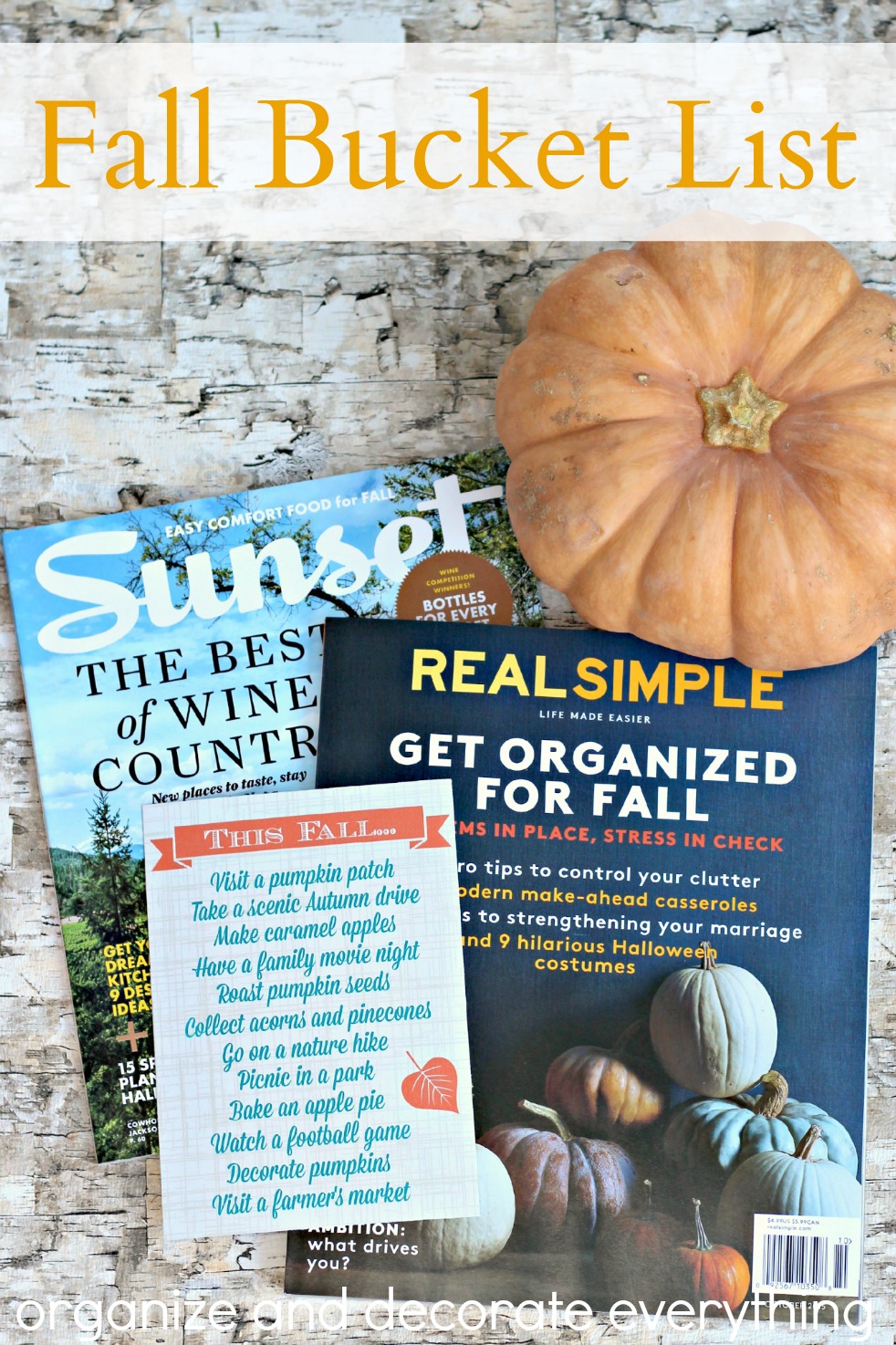 Fall Bucket List - Organize and Decorate Everything