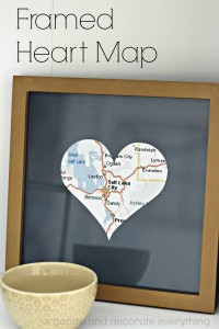 Framed Heart Map - Organize and Decorate Everything