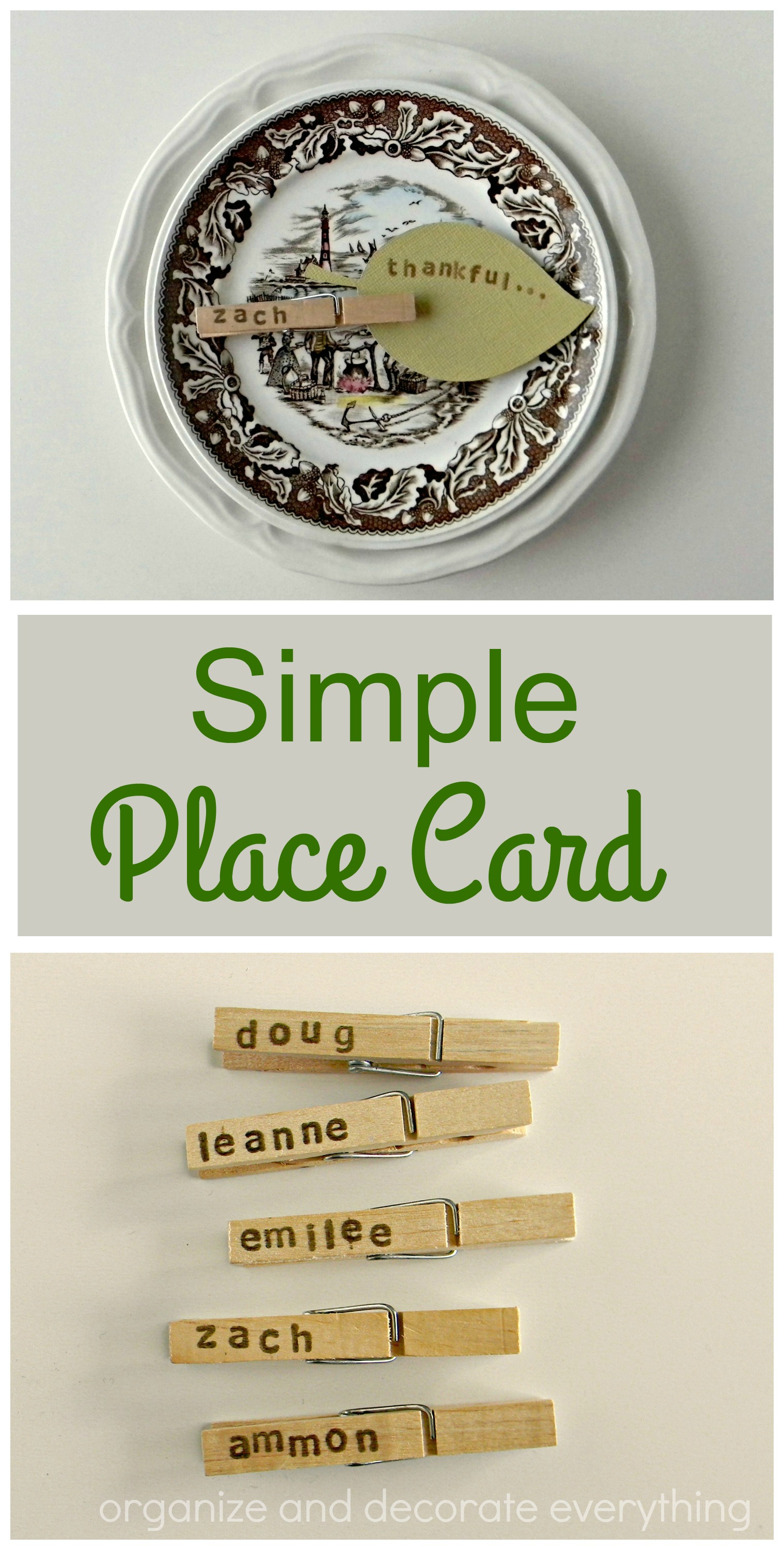Simple Place Card - Organize and Decorate Everything