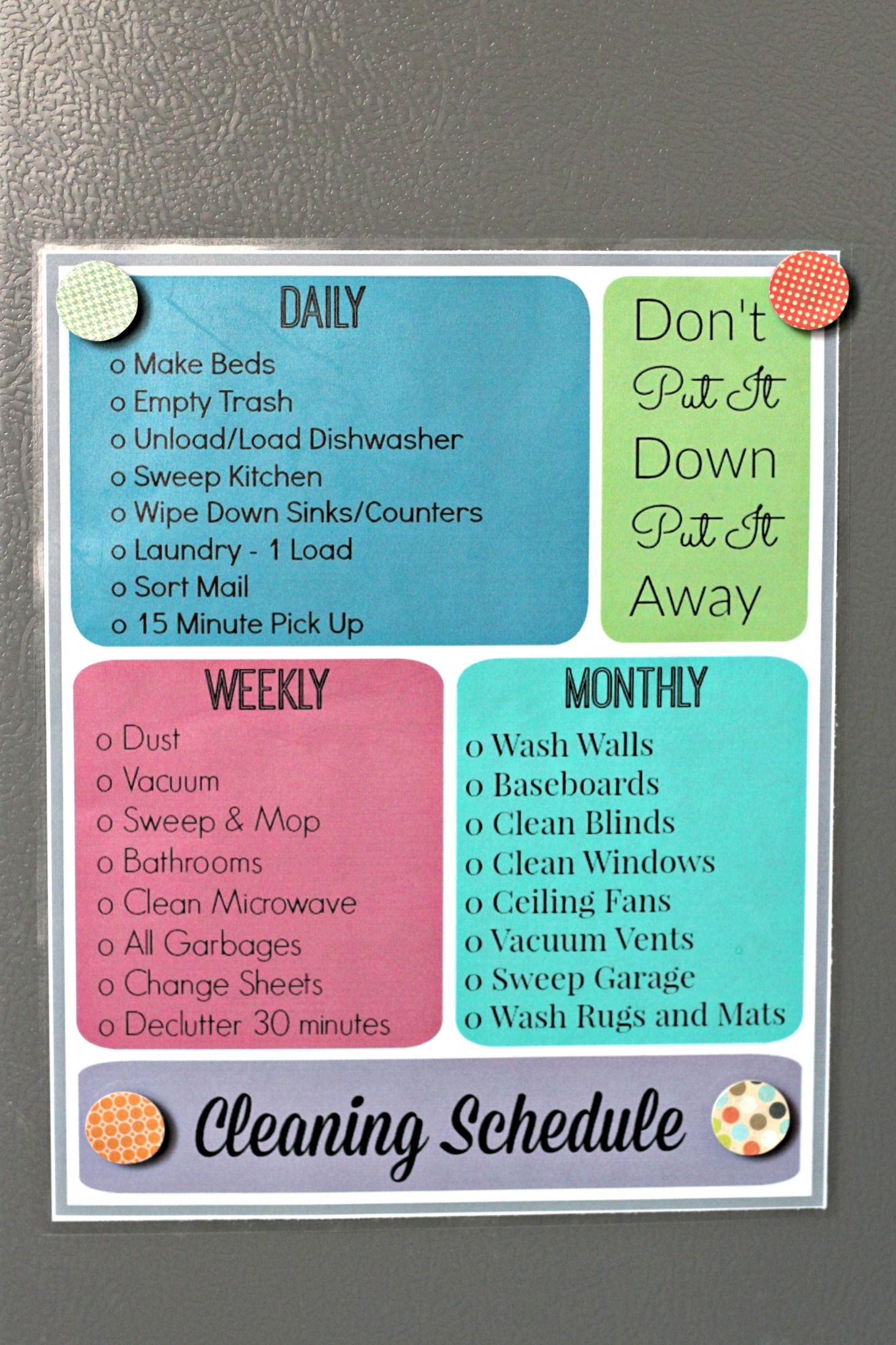 Cleaning Schedule Printable - Organize and Decorate Everything