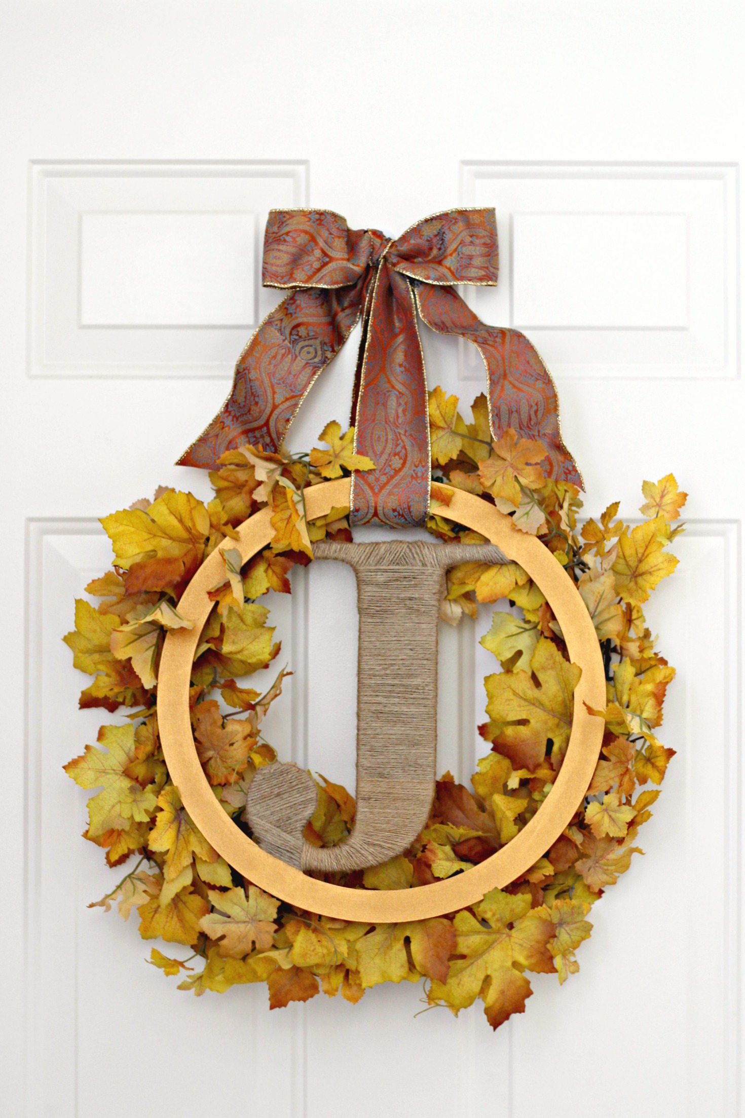 Monogram Fall Wreath - Organize and Decorate Everything