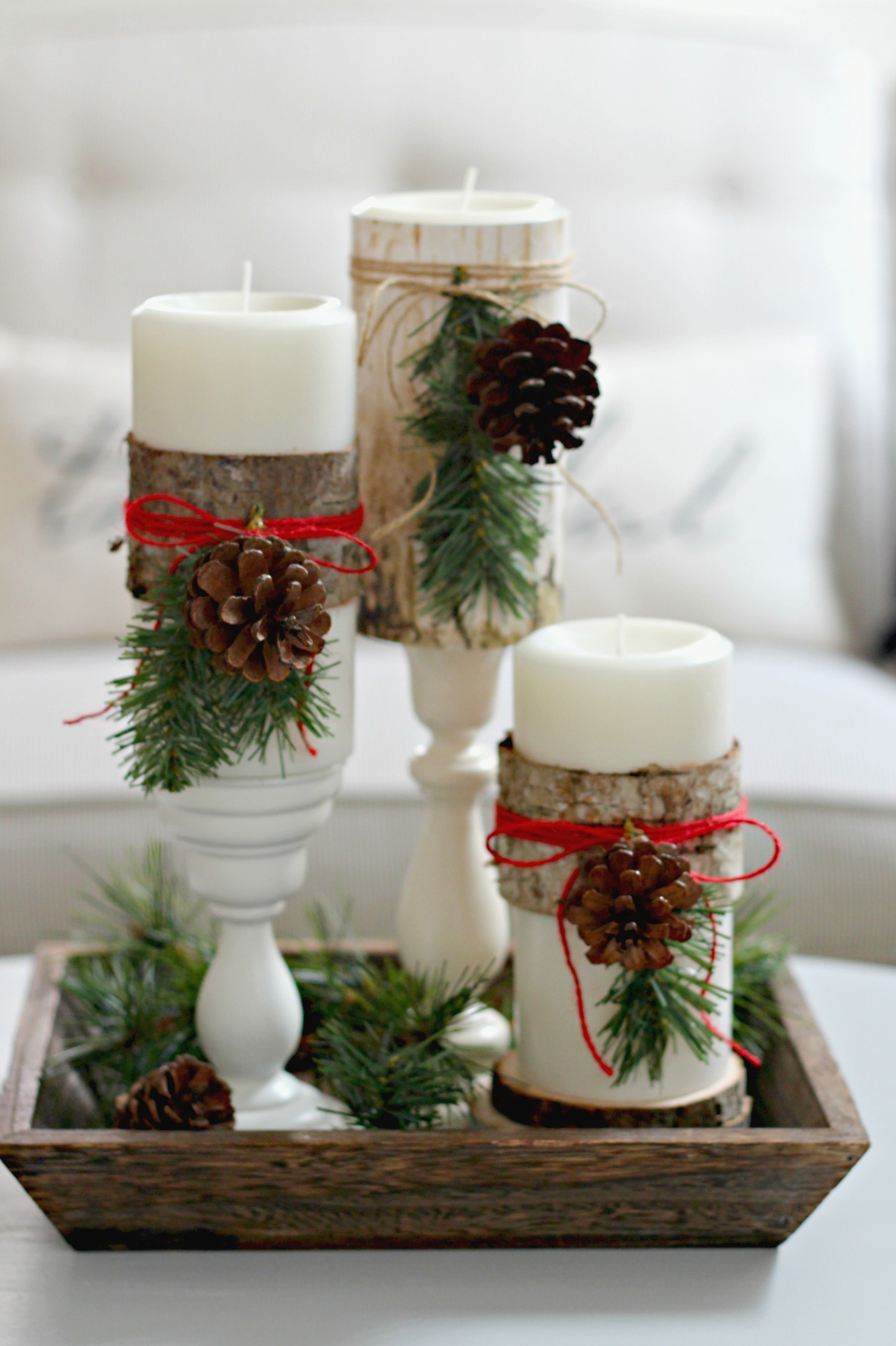 Wood Wrapped Candles - Organize and Decorate Everything