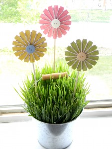 Wheat Grass and Paper Flowers - Organize and Decorate Everything